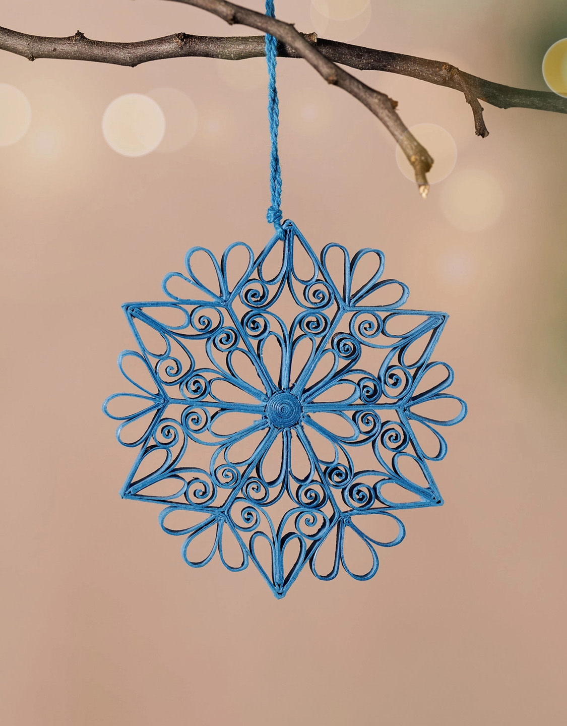 Blue Quilled Kula Snowflake Ornament from HumanKind Fair Trade ...