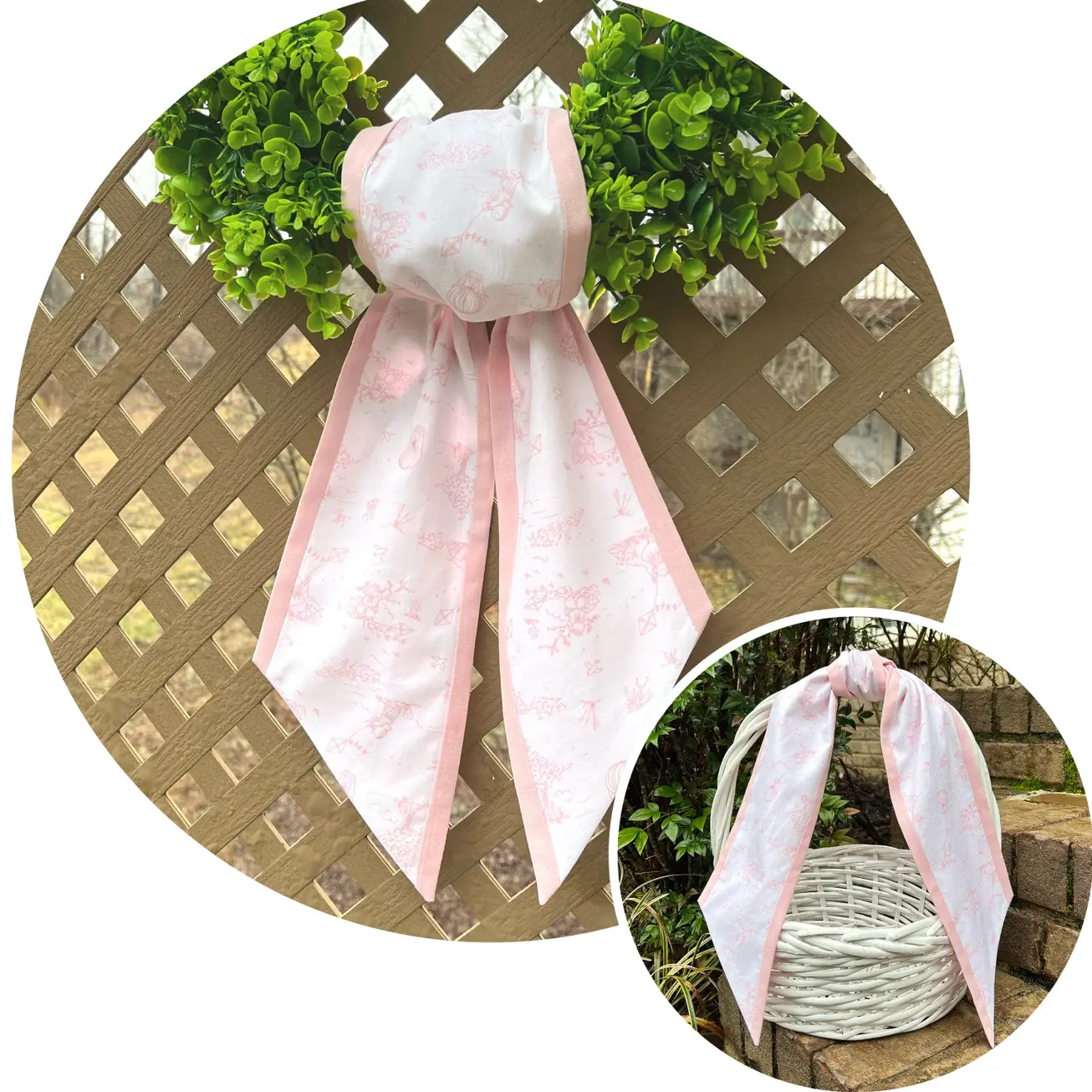 Two Color Toile Sash - The Old School