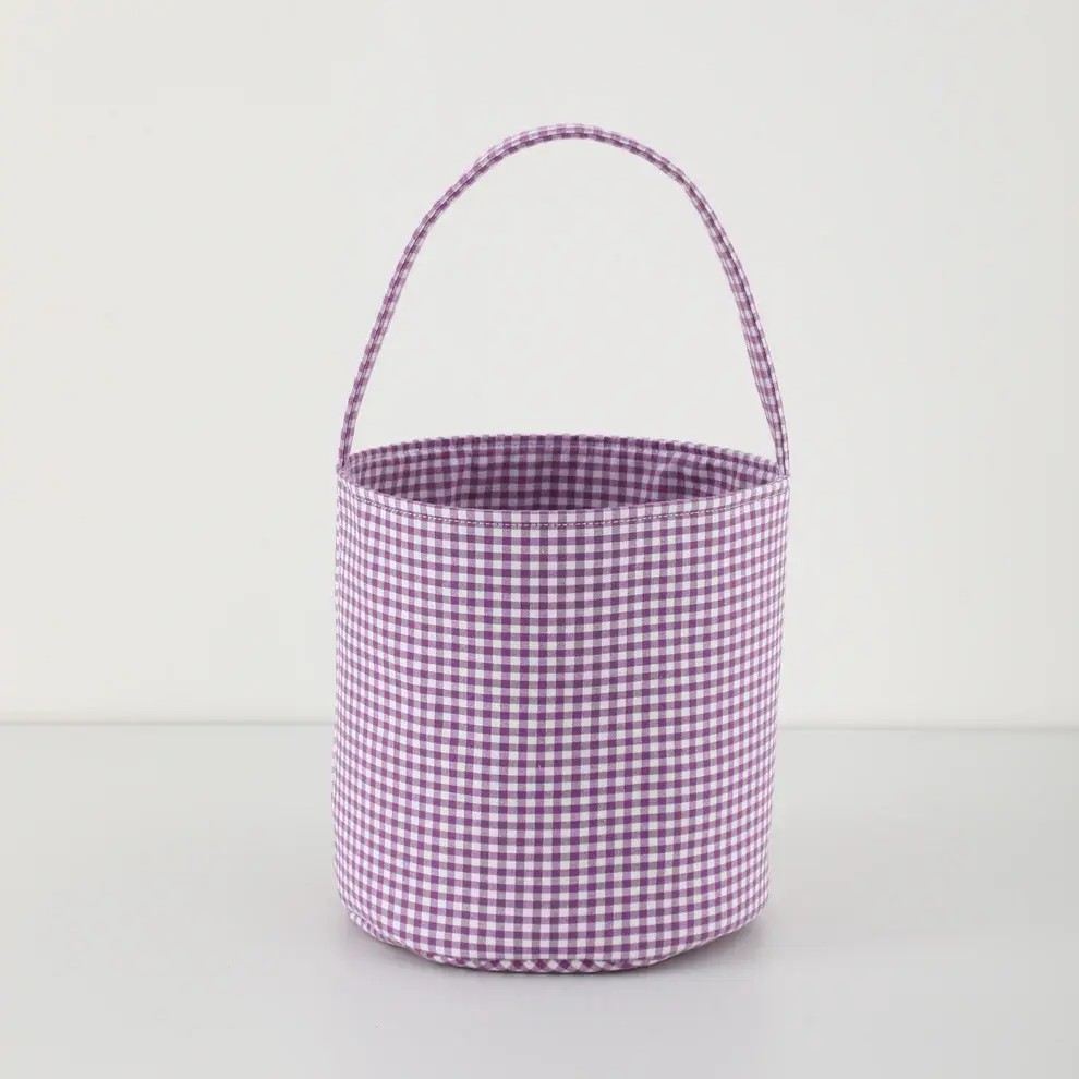 Purple Gingham Bucket Bag - The Old School