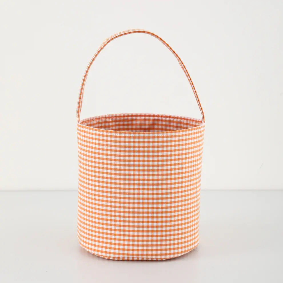 Orange Gingham Bucket Bag - The Old School