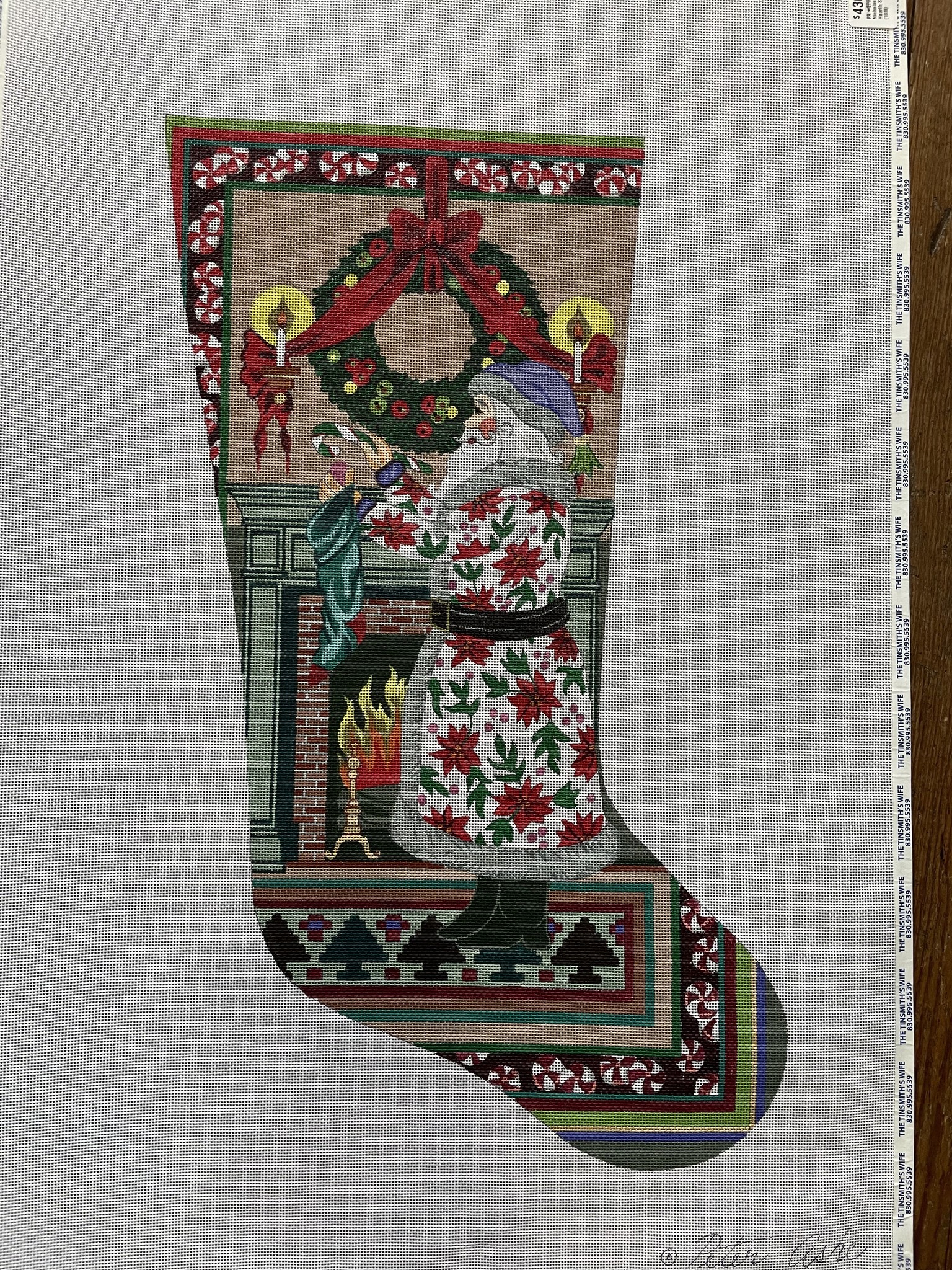 PA-ST61 St. Nicholas at the Hearth Stocking (18M) - The Tinsmith's Wife