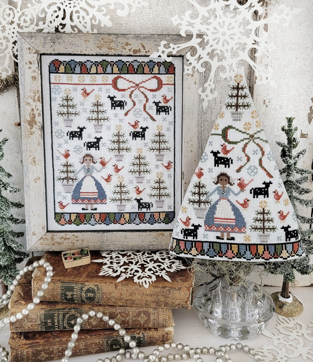 Liz Mathews - Eighth Day of Christmas Sampler & Tree - The Tinsmith's Wife