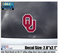 OU Crimson with White Outline Small Auto Decal 2.8"x2.1" - Balfour of ...