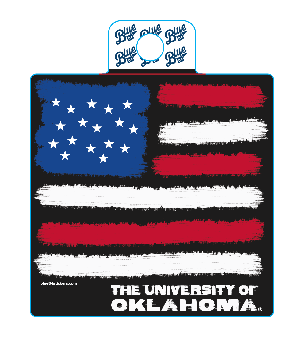 Blue 84 OU American Flag Sticker - Balfour of Norman