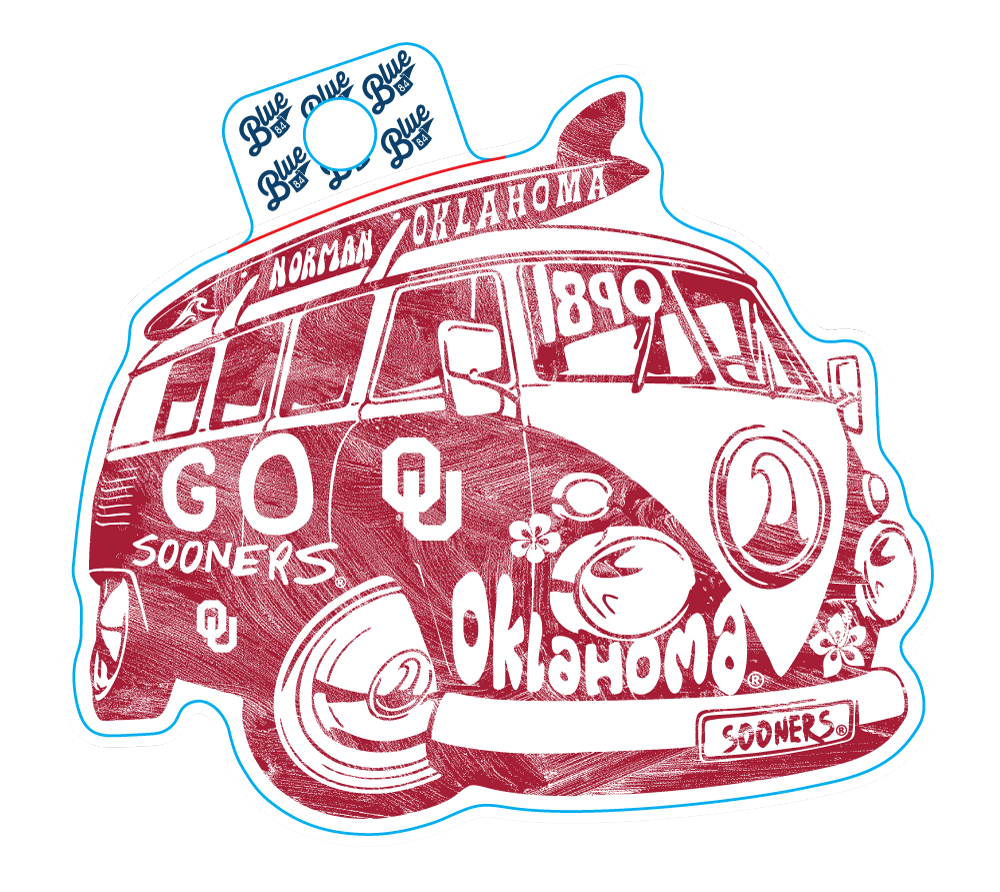 Retro OU Bus Sticker - Blue 84 Stickers - Balfour of Norman