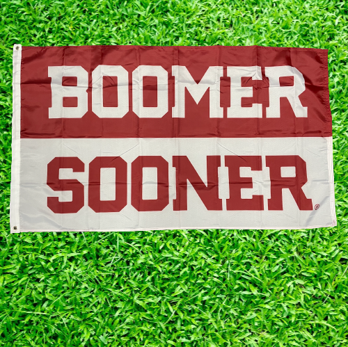 BOOMER SOONER Split Color 3'x5' Flag w/ Grommets - Balfour of Norman