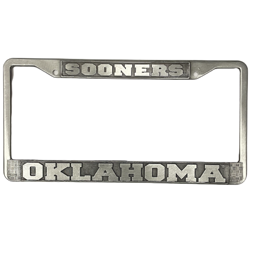 Sooners Oklahoma Antique Pewter License Frame - Balfour of Norman