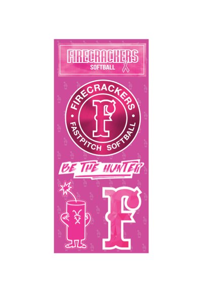 FC Sticker Sheet PINK - Firecracker Softball Gear