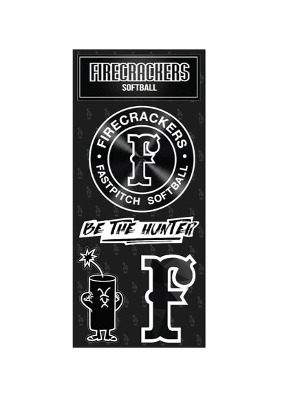 FC Sticker Sheet BLACK - Firecracker Softball Gear