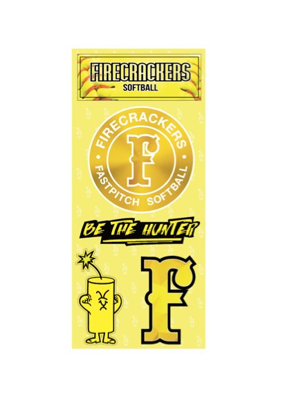 FC Sticker Sheet YELLOW - Firecracker Softball Gear
