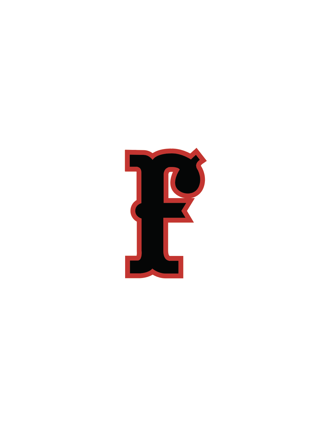 F Decal Black/Red - Firecracker Softball Gear