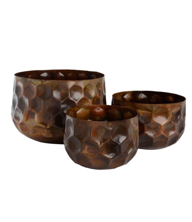 Cache pot en zinc fini martele 5.9'' - Signé Garneau