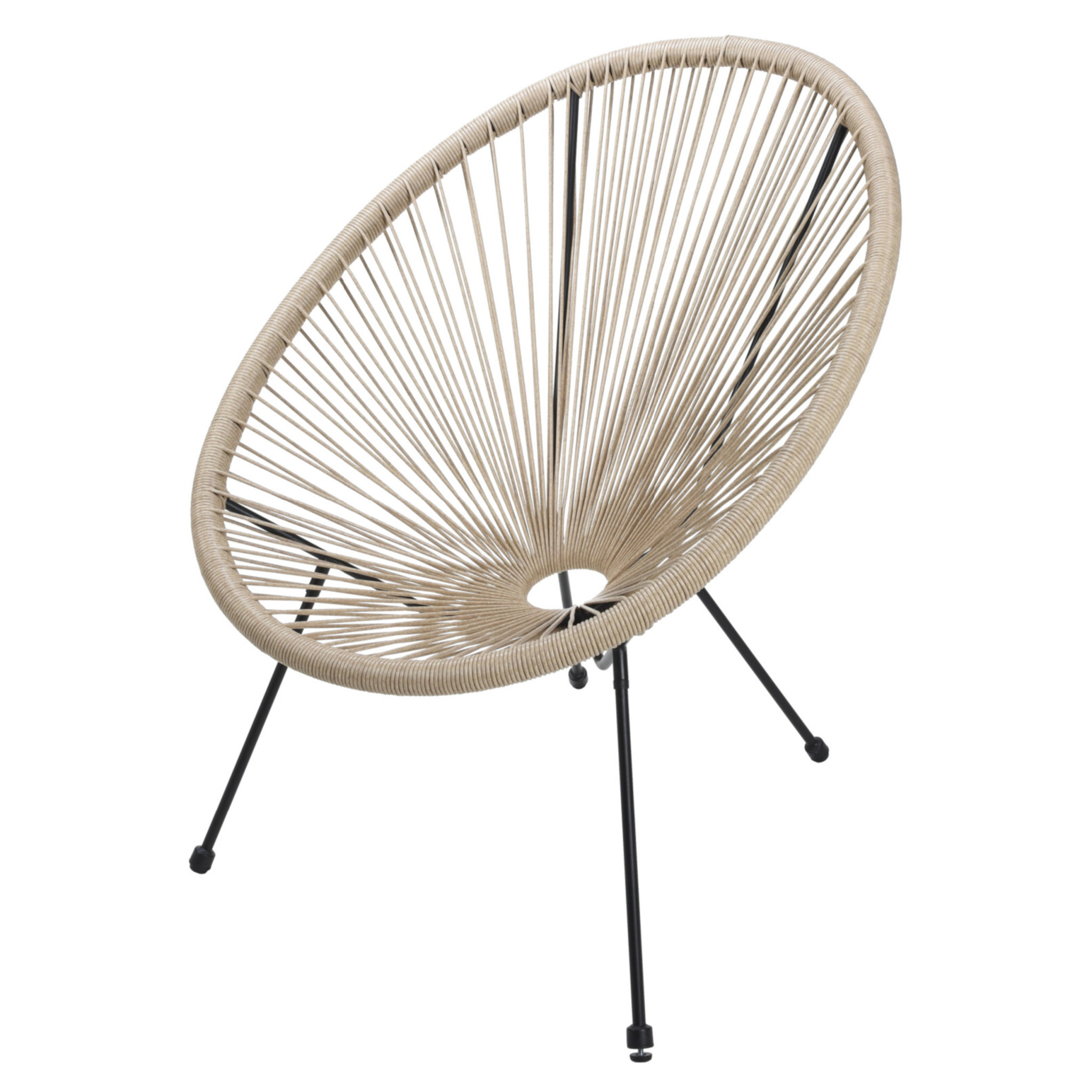 Chaise Acapulco naturelle structure noire | Boutique Signé Garneau ...