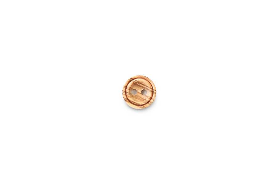 Natural Wood Concave Double Ring Button - Art of Yarn