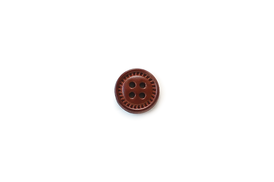 Leather Round Fluted Button - Art of Yarn