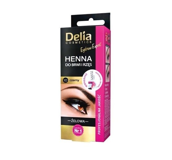 DELIA Henna for Eyebrows and Gel Eyelashes 1.0 Black 15ml - www.mypewex.com