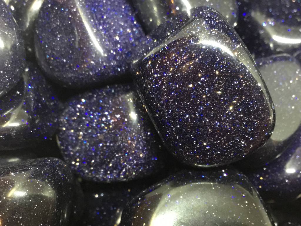 Blue Goldstone Tumbled Stone - Soul Star Metaphysics