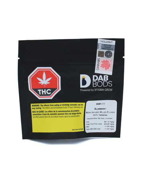 Dab Bods Blueberry Infused Hybrid Flower 2G - Flamingo Plus Cannabis Dab Bods Blueberry Infused Hybrid Flower 2G - Flamingo Plus Cannabis