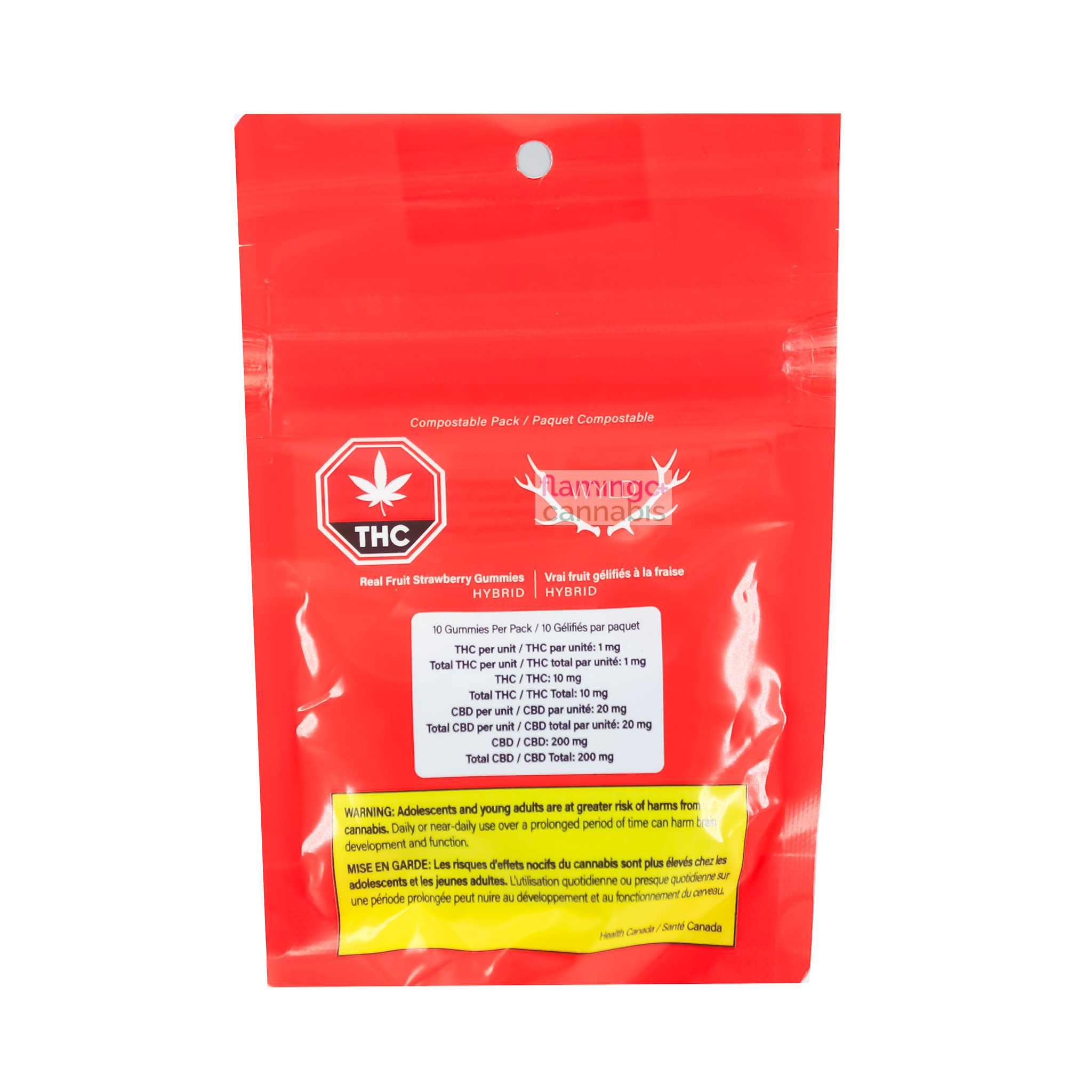 WYLD Strawberry 20:1 CBD Gummies 10 Pack - Flamingo Plus Cannabis WYLD Strawberry 20:1 CBD Gummies 10 Pack - Flamingo Plus Cannabis