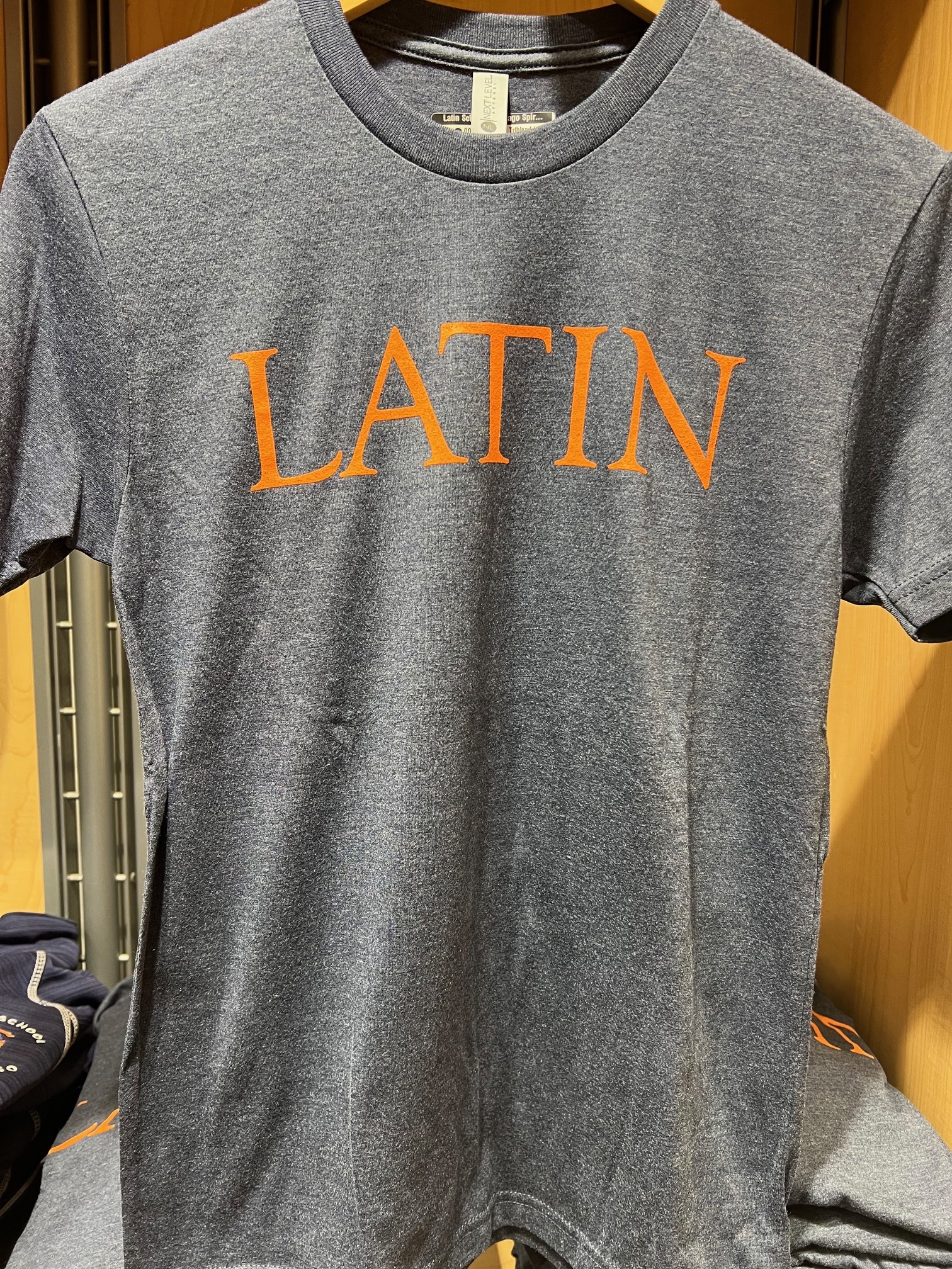 T-Shirt SS Triblend LATIN Heather Navy w/Orange - Latin School of Chicago