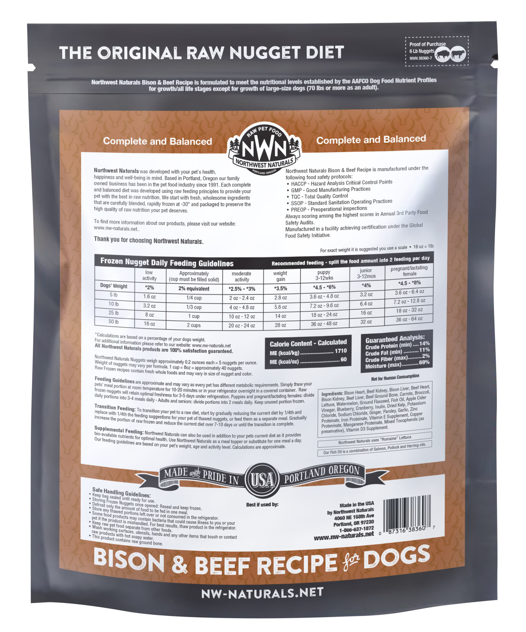 Northwest Naturals Northwest Naturals Frozen Bison & Beef Nuggets 6 lbs ...