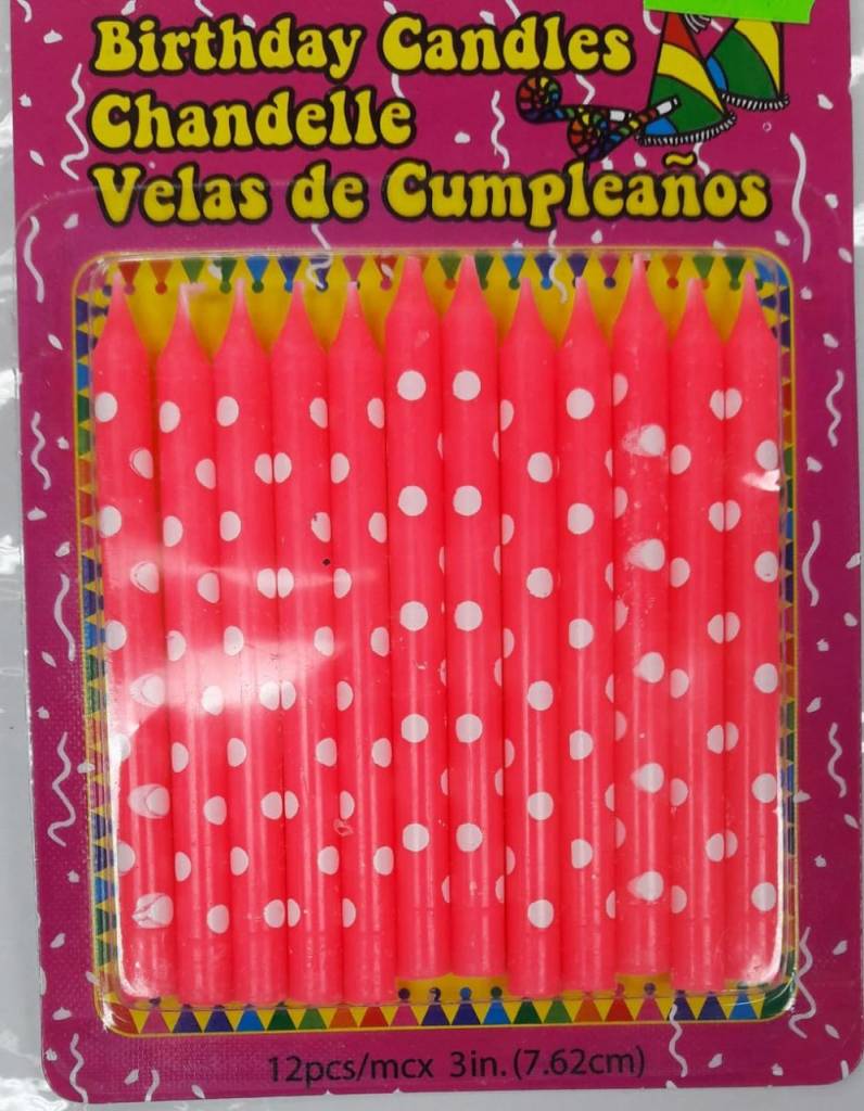 12PCS Polka Dot Birthday Candles Assorted - Samaroo's Limited