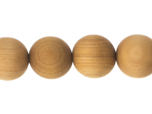 Cedar Wood Bead Round 8 Inches Natural 15mm - Samaroo's Limited