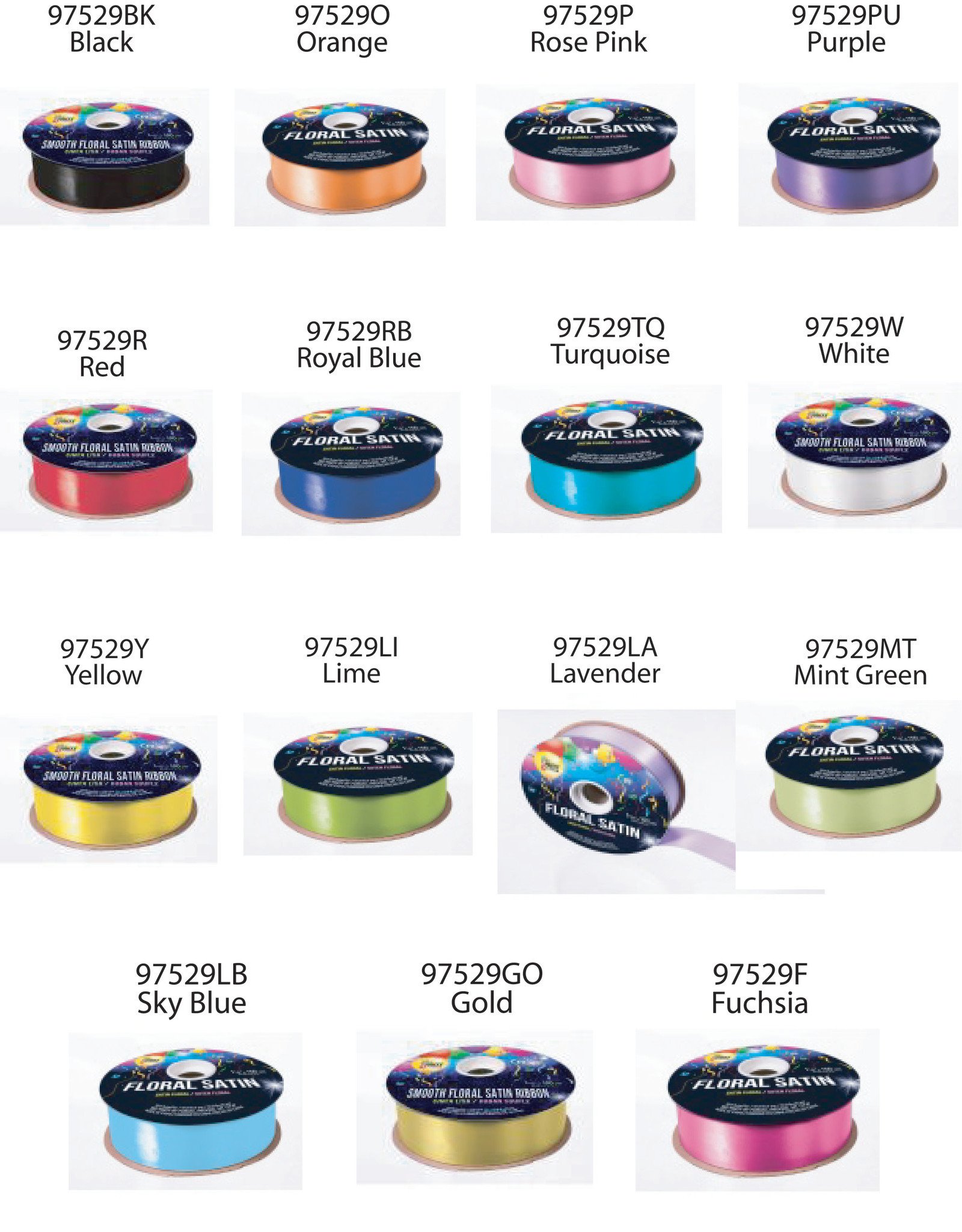 Smooth Floral Satin Ribbon 1 1/2 inches - Samaroo's Limited