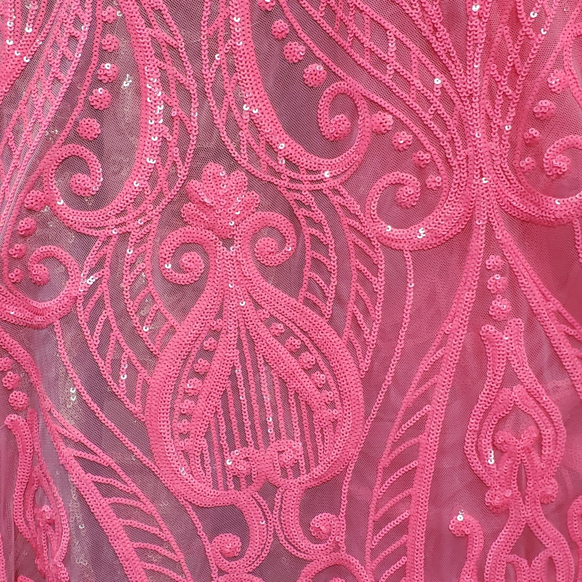 Glitzy Mesh Neon Pink on Neon Pink - Samaroo's Limited