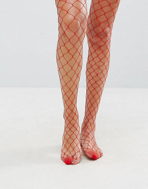 Fishnet Seamless Stocking Red - Samaroo's Limited