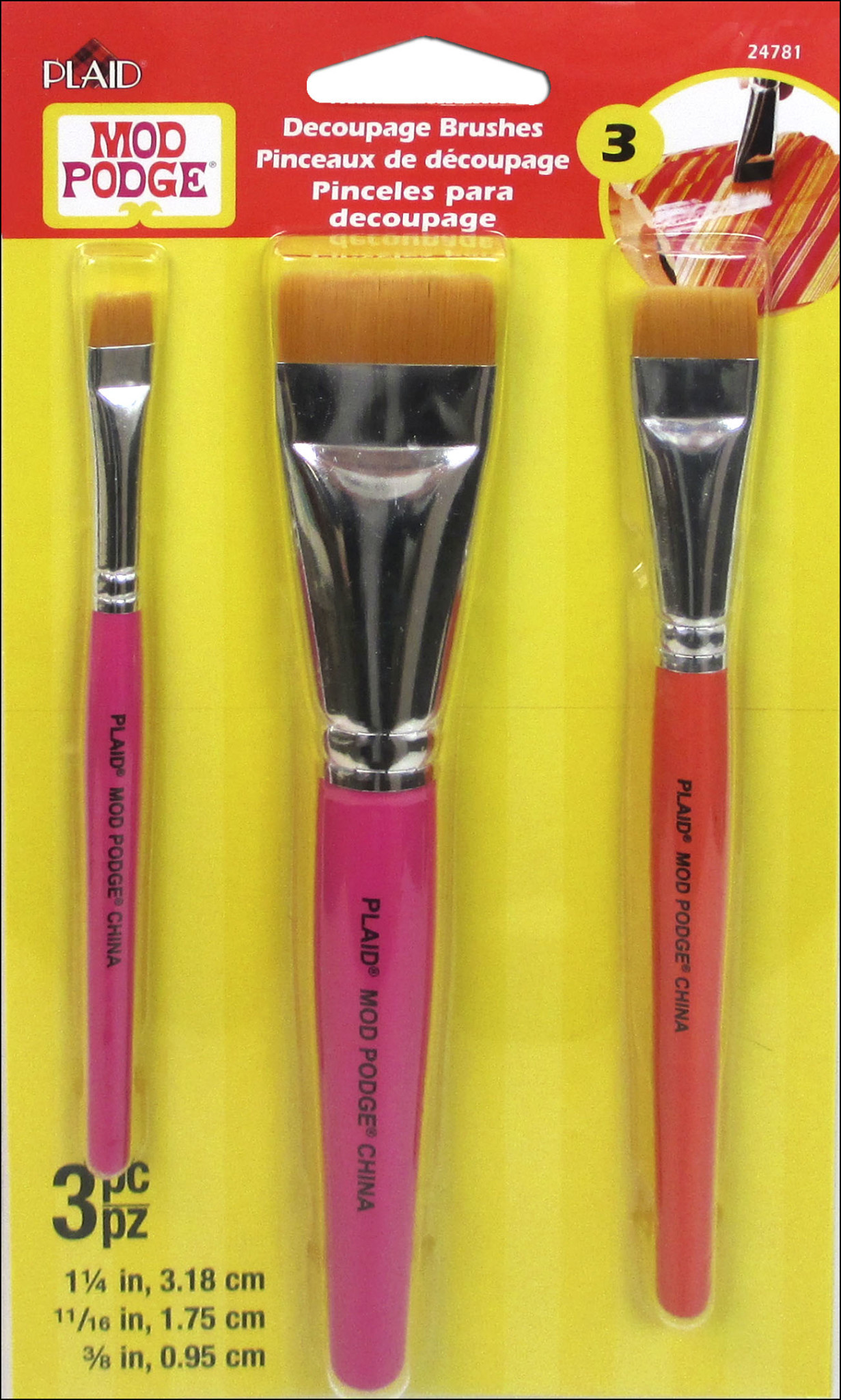 MOD PODGE DECOUPAGE BRUSH SET 3 PC - Samaroo's Limited