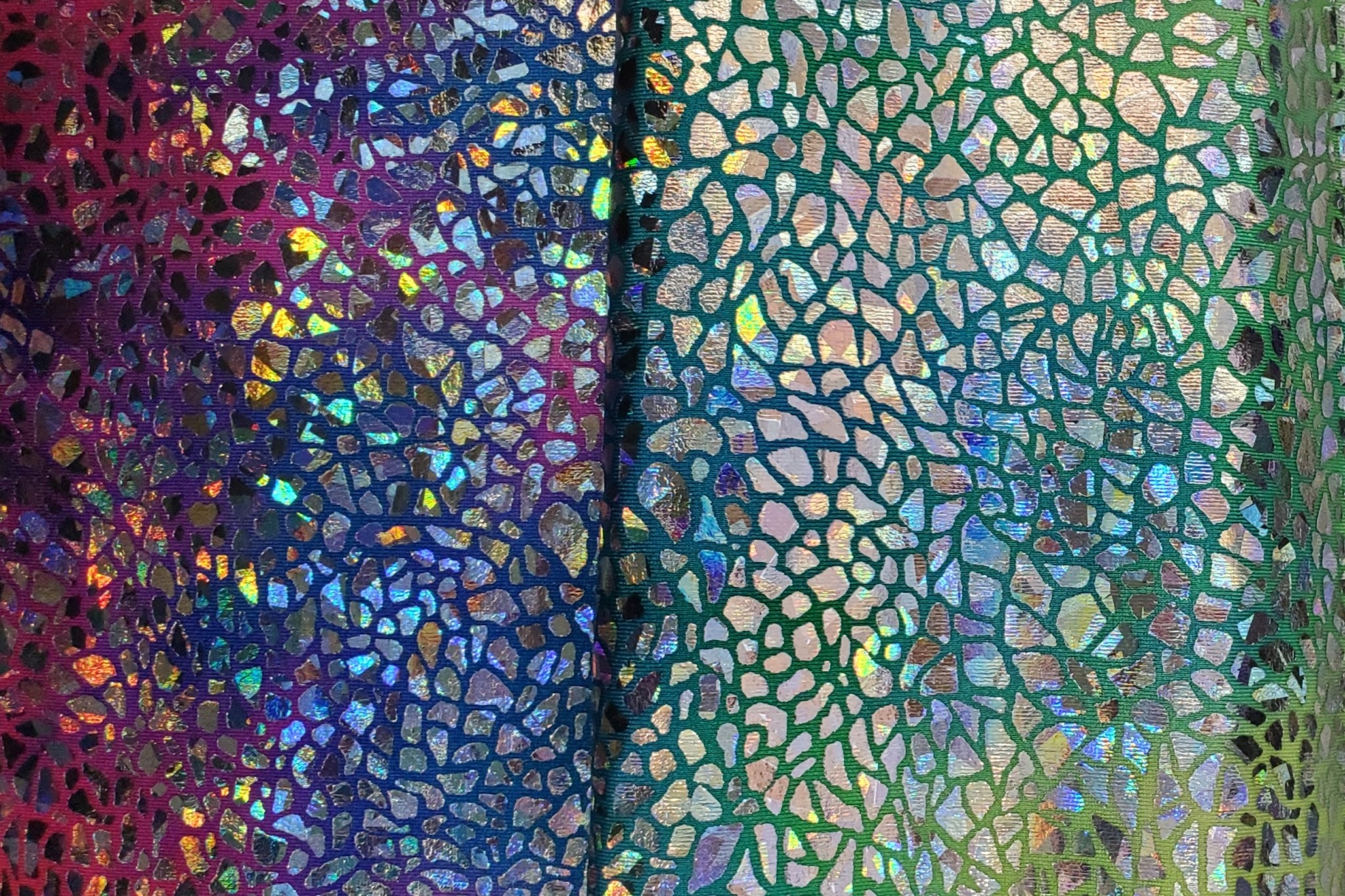 Spandex Holographic Shattered Glass Rainbow - Samaroo's Limited