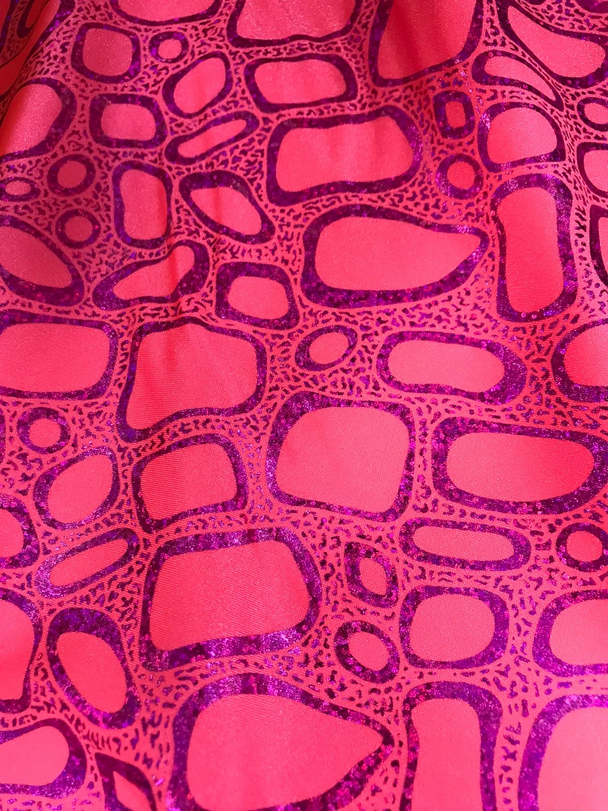 Spandex Cobblestone - Coral & Magenta - Samaroo's Limited