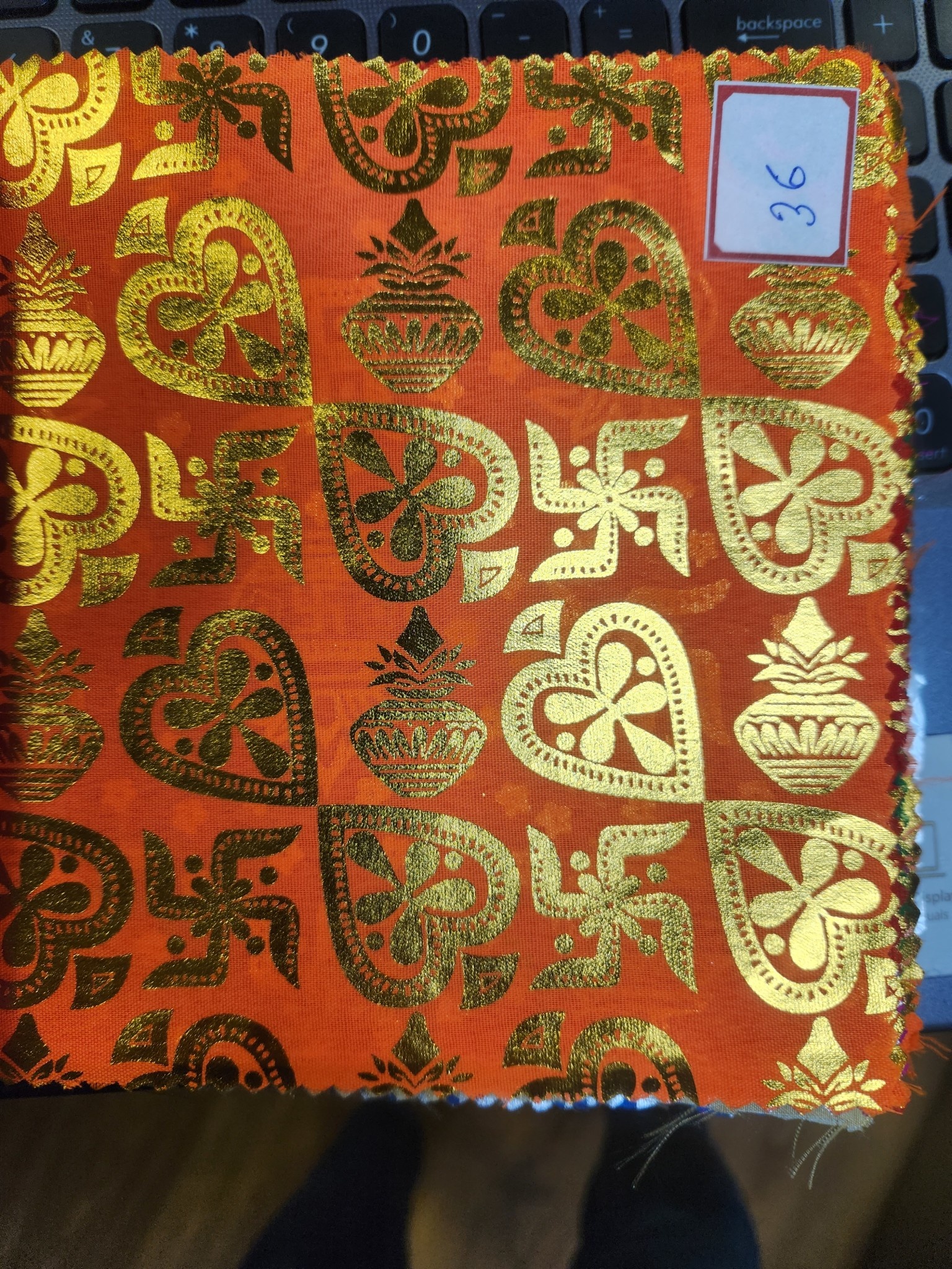 Religious Swastika Pattern Lame - Emerald Green (#8) - Samaroo's Limited