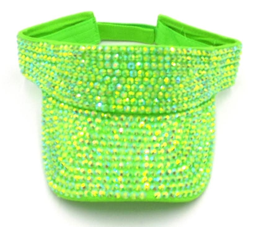 Rhinestone Visors - Neon Green - Samaroo's Limited