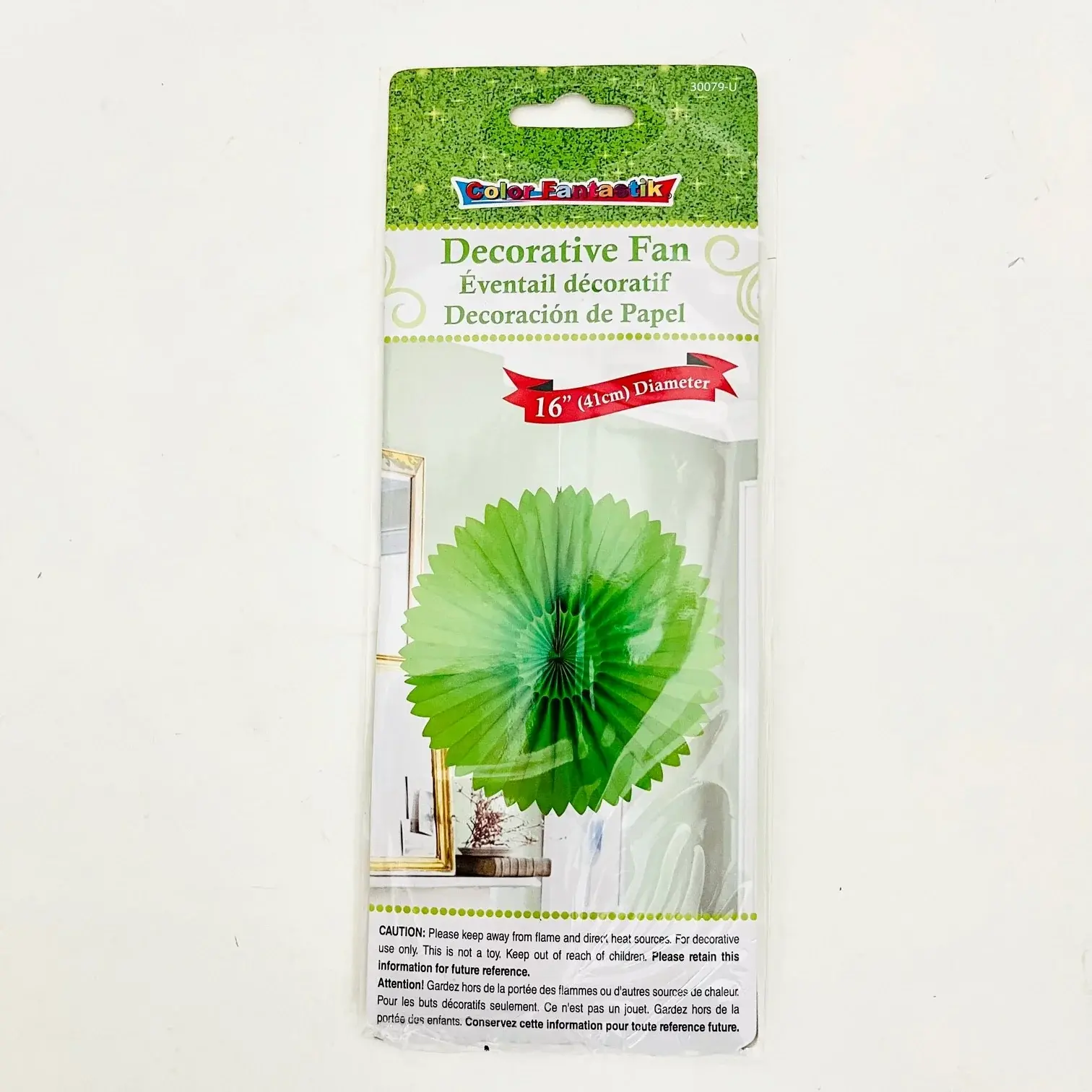 Decor Paper Tissue Fan 16 Inches Green Apple - Samaroo's Limited