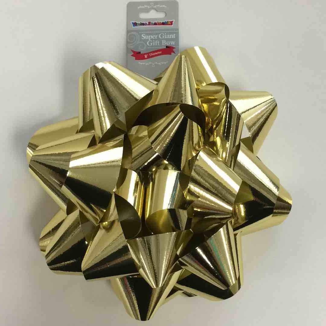 8" Jumbo Star Bow - Metallic Gold - Samaroo's Limited