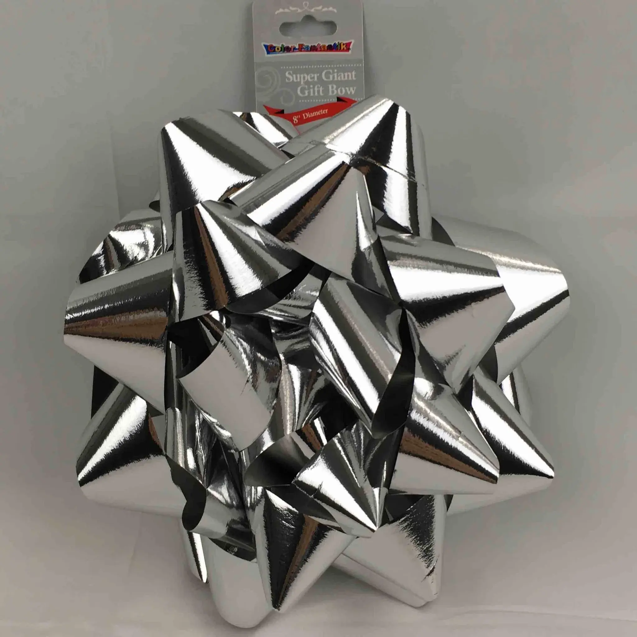 8" Jumbo Star Bow - Metallic Silver - Samaroo's Limited