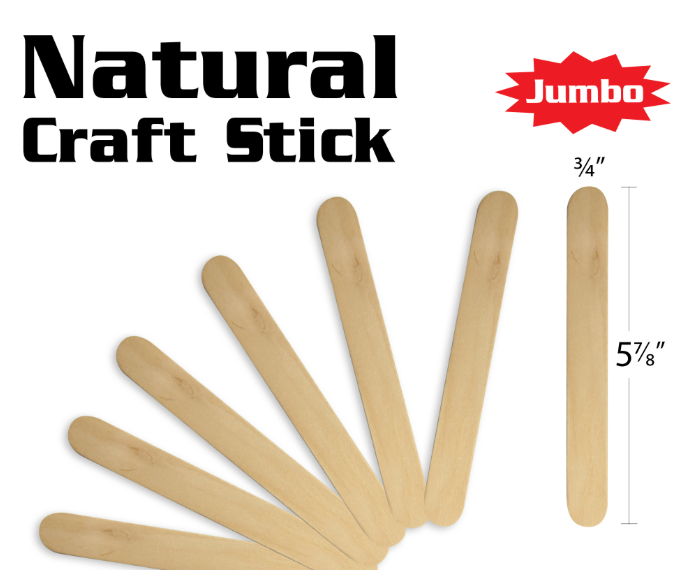 Bazic Bazic Jumbo natural Craft Stick (100/pack) - Samaroo's Limited