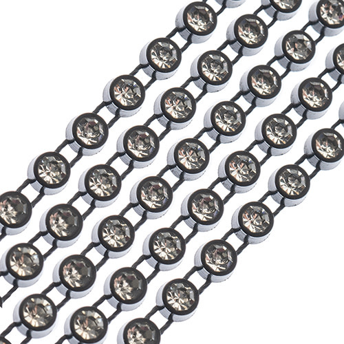 Crystal Lane Rhinestone Banding 1Yd 1Row SS12 Black Casing - Crystal ...