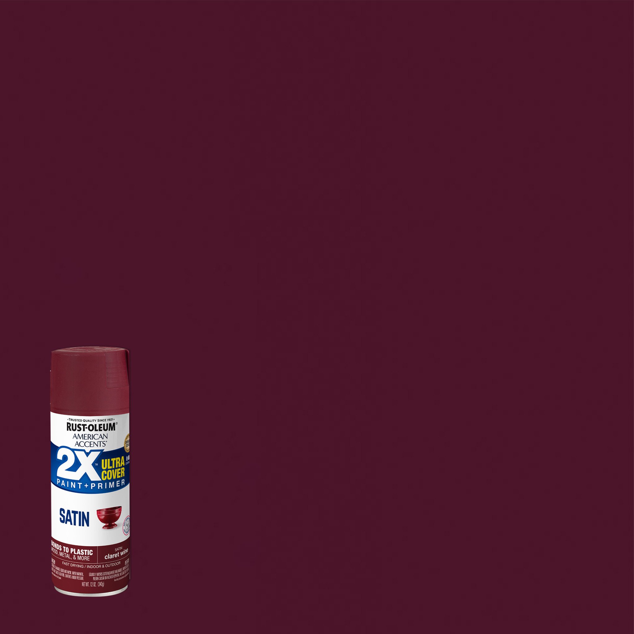 Rustoleum 2X Ultra Cover Satin Spray Paint 12oz - Claret Wine - Samaroo ...
