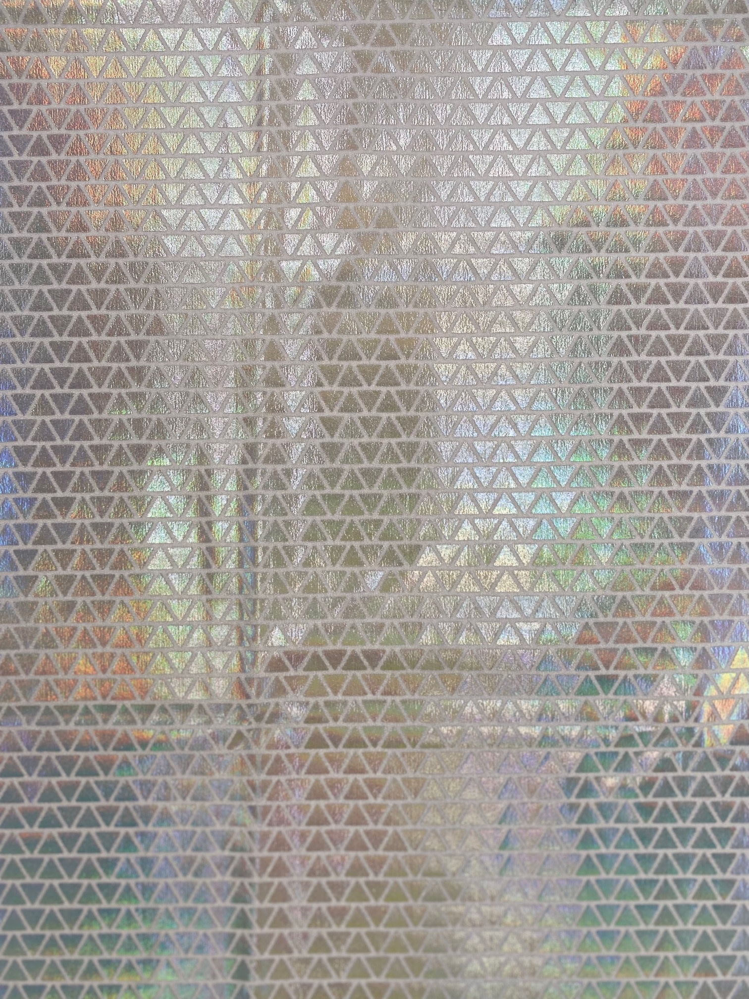 Spandex Patterned Holographic - Silver on White - Samaroo's Limited