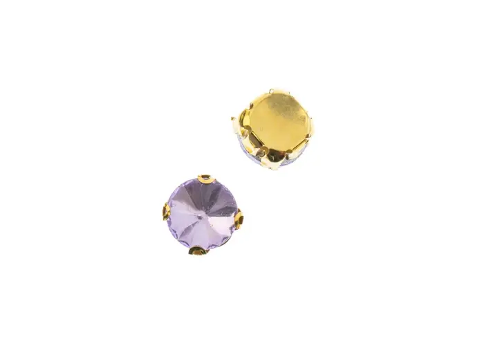 Crystal Lane DIY Sew on Rhinestone 10 mm Gold Setting/ Light Violet ...