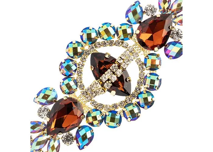 Crystal Motif Cosmos 13.5x5.7cm Topaz AB Gold Casing - Samaroo's Limited