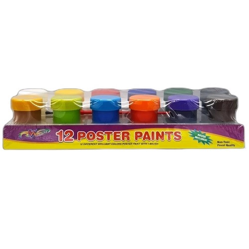 Poster Paints 12's Kid's Club Assorted colors - Samaroo's Limited