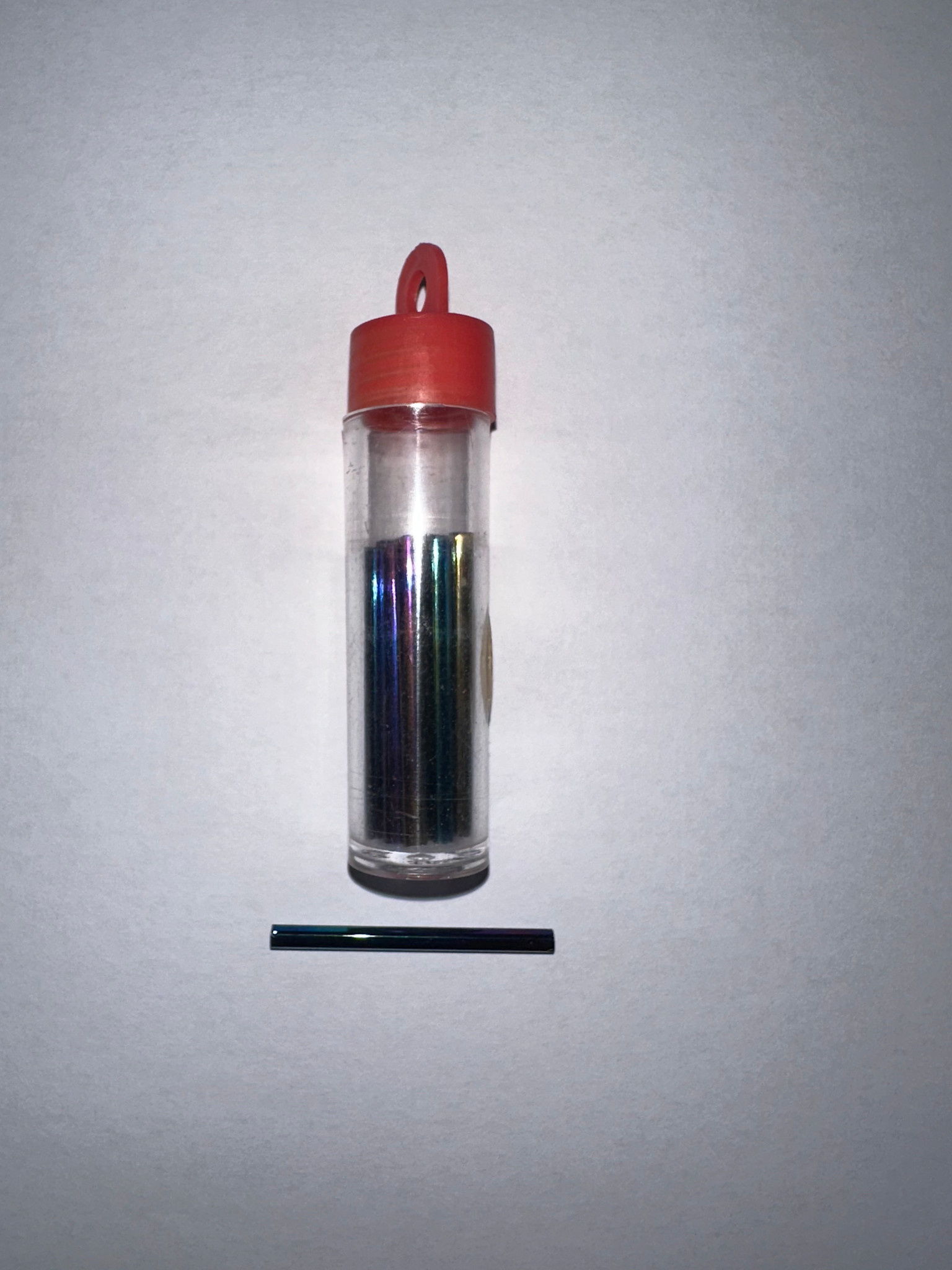 Jb Vial Small Opaque Iridescent Navy Bugles 30Mm - Samaroo's Limited