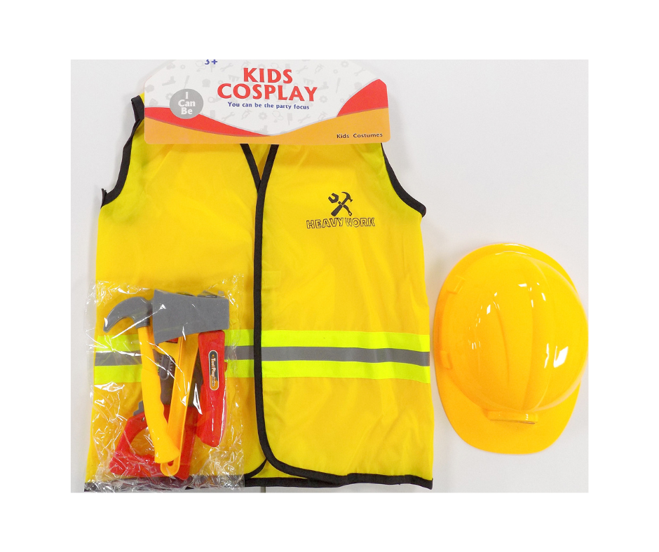 Woodworking w/ Plastic Cap Costume with toy - Kids (Medium) - Samaroo's ...