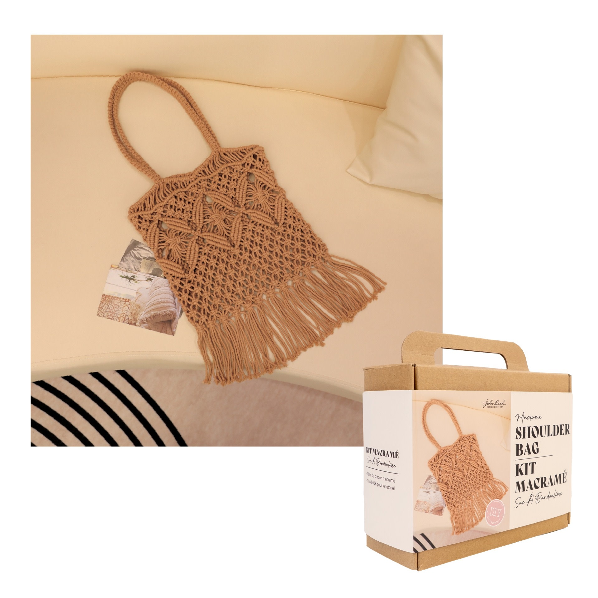 "Macrame Shoulder Bag - DIY Kit 2pcs Multicolor" - Samaroo's Limited