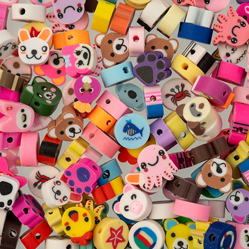 Craft Beads Animal Clay Mix Shapes 120pcs Multicolor - Samaroo's Limited