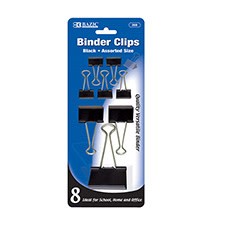 Assorted Size Black Binder Clip (8/Pack) - Samaroo's Limited